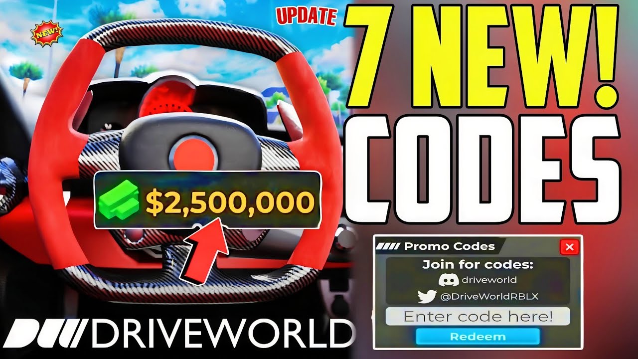 ⚠️UPDATE!!💥[CODE]⚠️ DRIVE WORLD ROBLOX CODE 2025! DRIVE WORLD NEW CODES AUGUST 2025! - YouTube