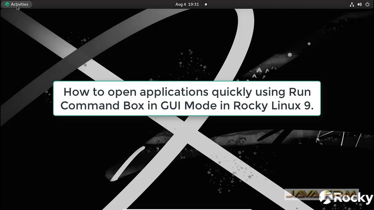 How to open Applications using Run command Box in Rocky Linux 9 - YouTube