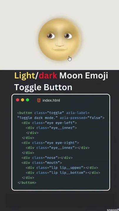 Lightdark Moon Emoji Toggle Button Htmlcss Shorts Shortsviral Shortsvideo Youtube