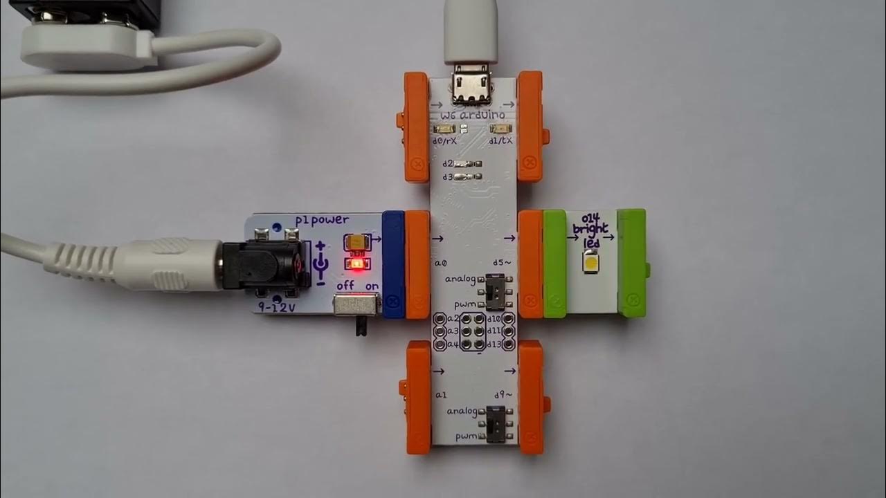 littleBits Arduino: Blink program with LED, D5 pin - YouTube