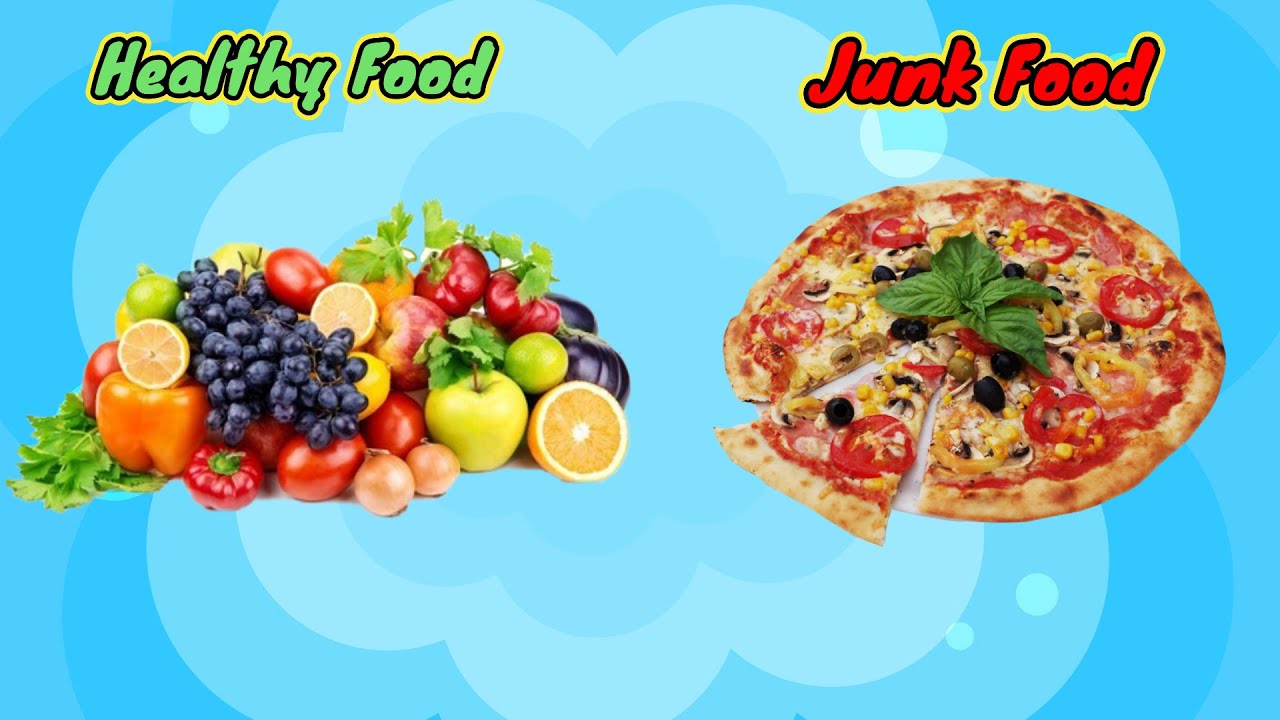 Fun Learning: Junk Food vs. Healthy Food for Kids - YouTube