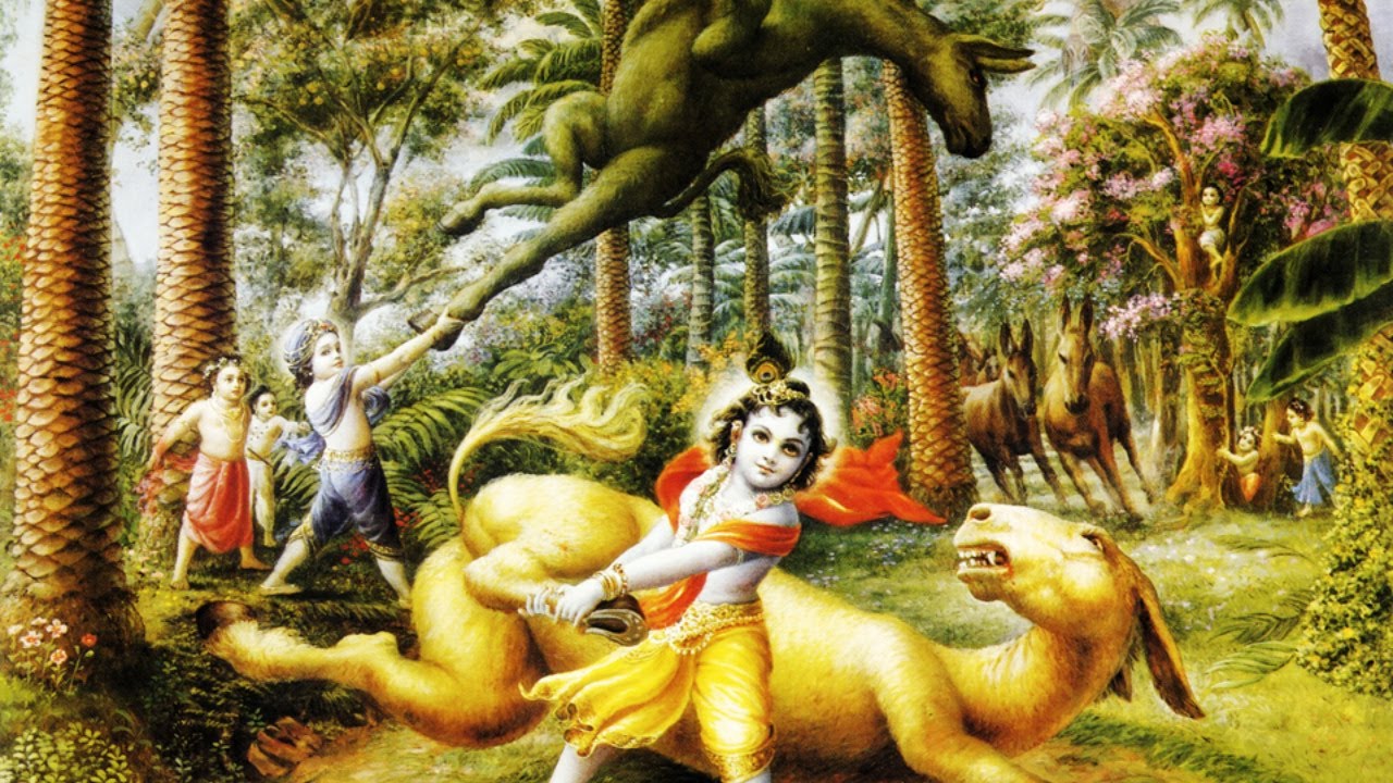 The Killing of Dhenukasura - Demons in Vrindavan Lila (Eng)_Radheshyam ...