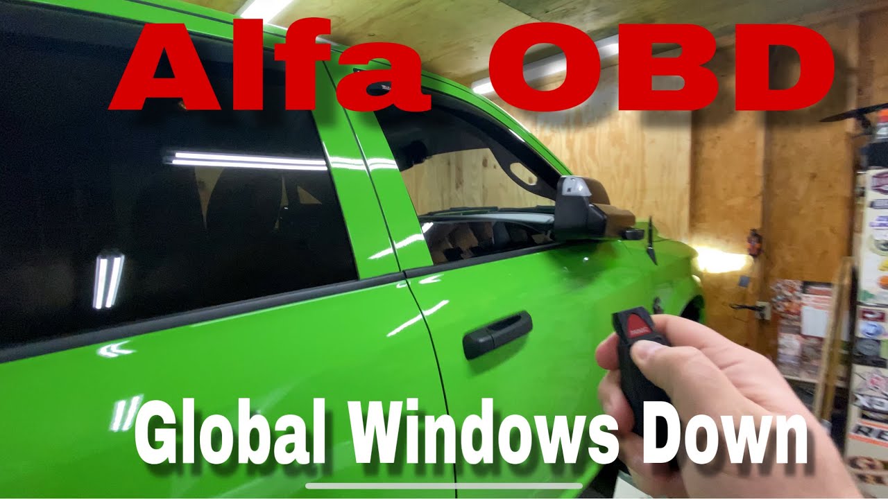 Ram Alfa OBD Power windows down with your key fob - YouTube