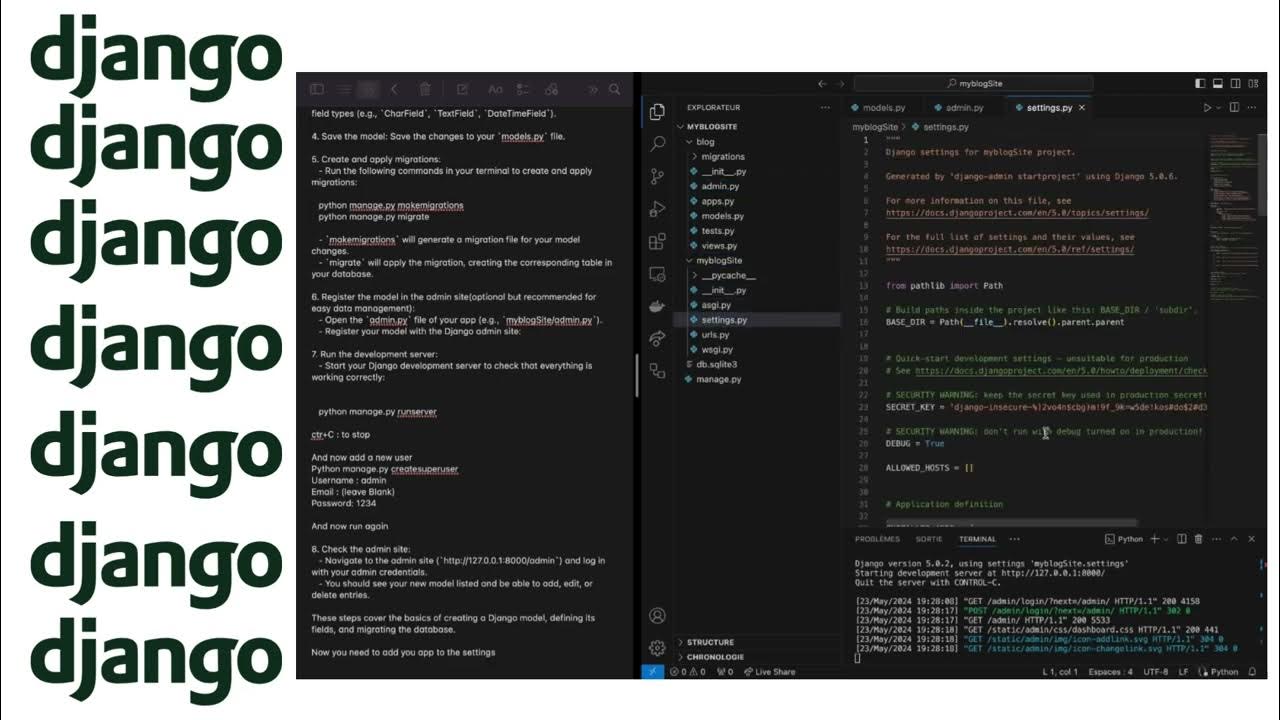 Creating a Blog Model with Django: Full Tutorial Part2 - YouTube