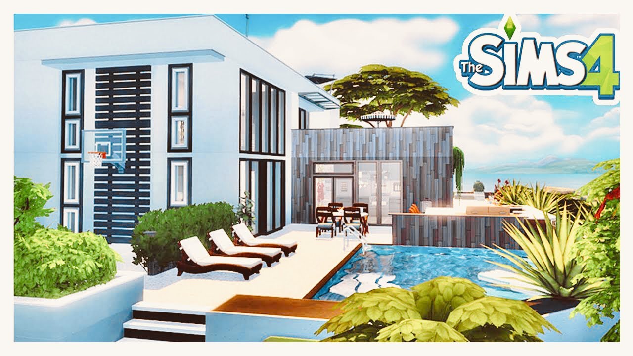 MODERN SUMMER HOUSE + TRAY&CC FOLDER 🏡Sims 4 Speed Build Tray + Mods ...