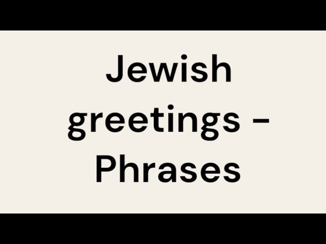 Jewish Greetings