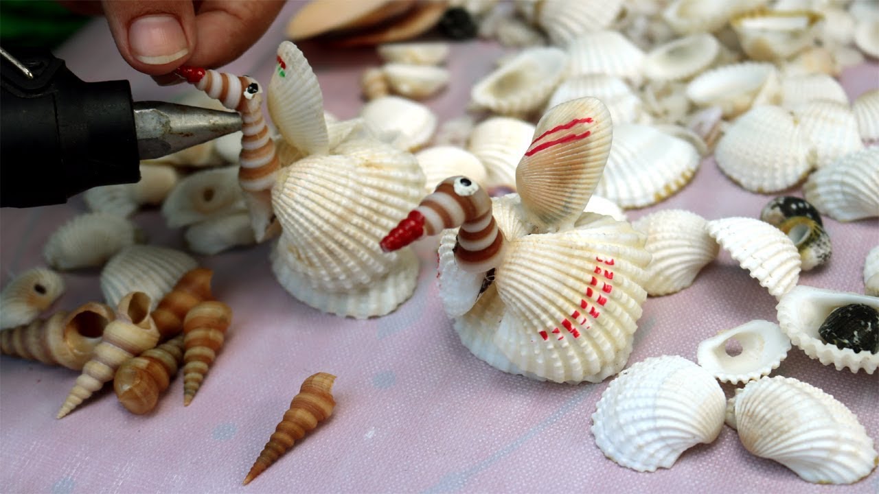 ঝিনুক দিয়ে পাখি তৈরির সহজ নিয়ম। Nice bird making idea by seashell ...