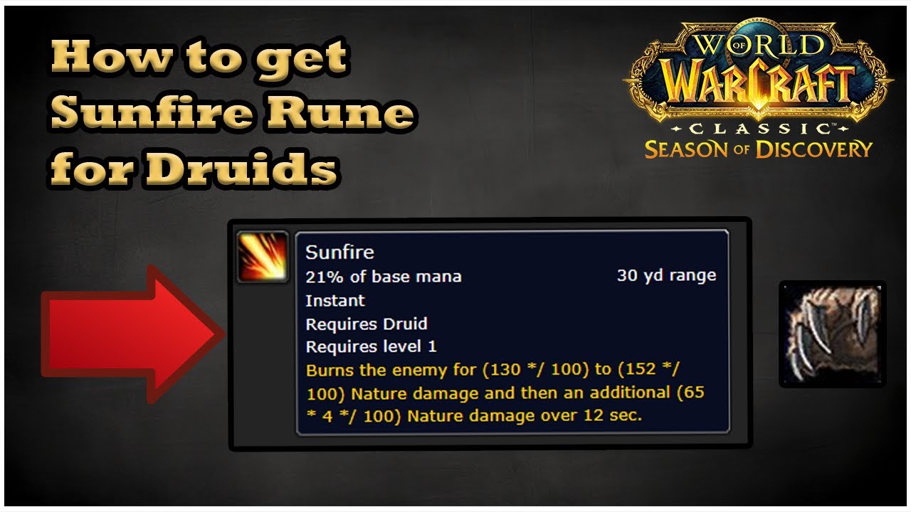 How to get Sunfire Rune for Druids [WoW SoD] - YouTube