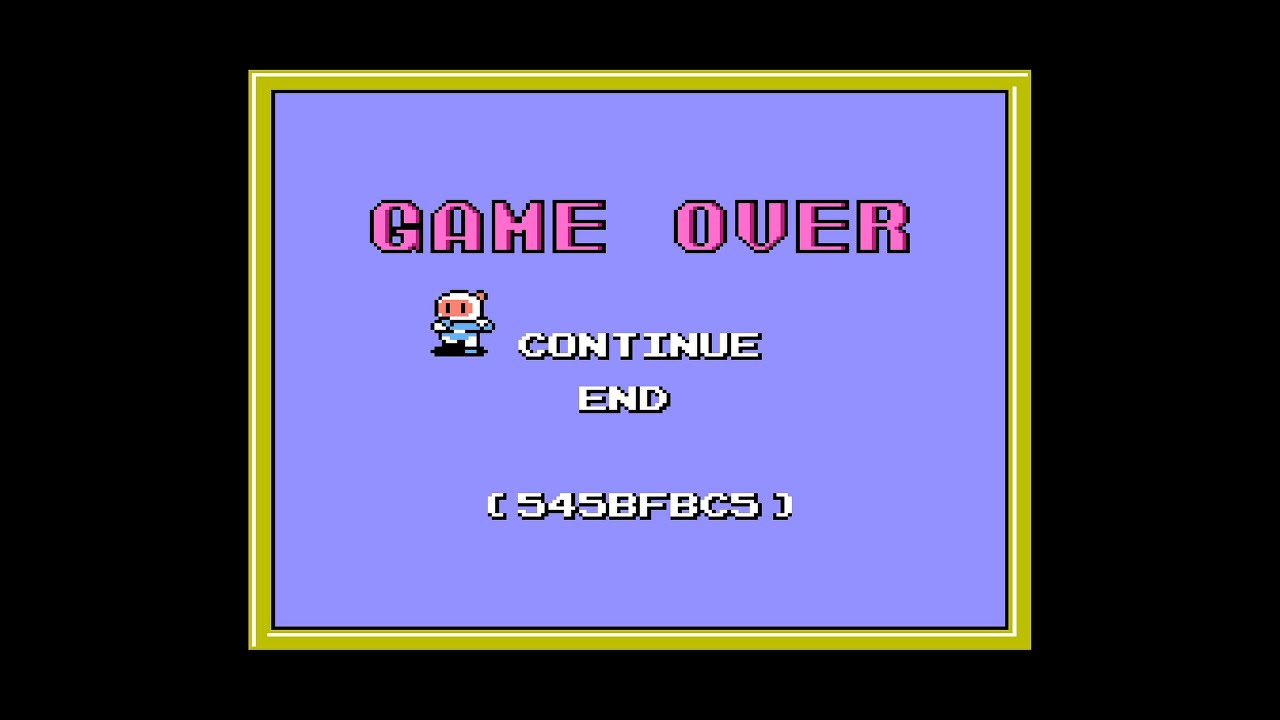Bomberman 2 - Continue and Game Over Screen - YouTube