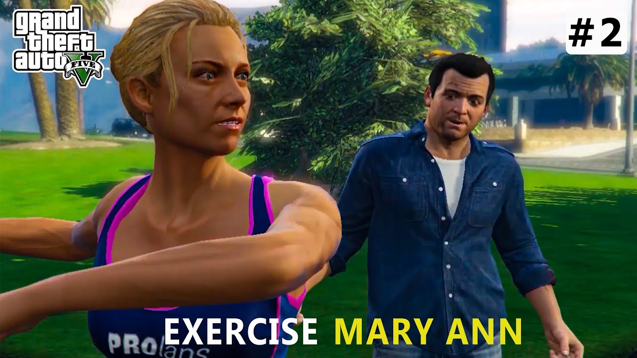 GTA 5 exercise demon mary ann 😂 Micheal mission | Gameplay 2 | free to ...