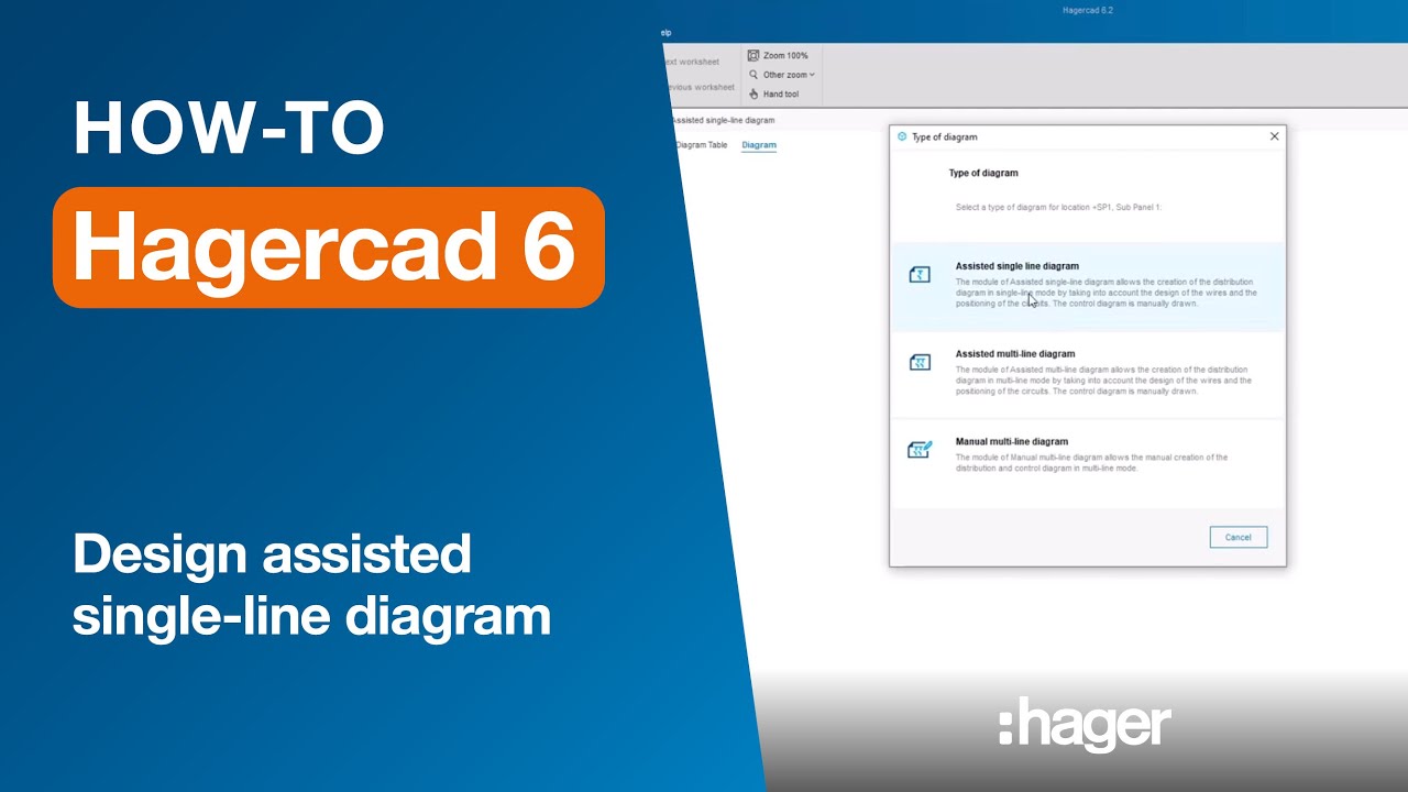 Hagercad 6 How-to videos 7: Design an assisted single-line diagram - YouTube