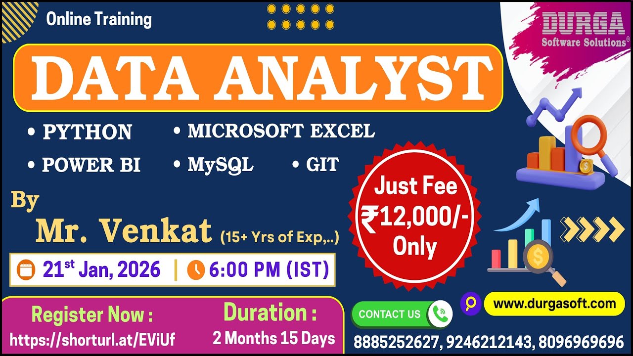 DATA ANALYST Online Training @ DURGASOFT - YouTube