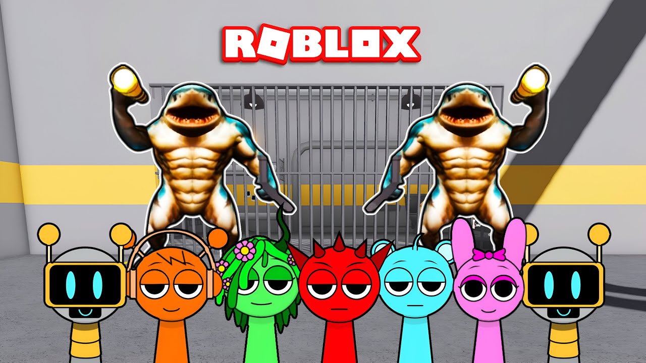 ROBLOX OBBY: SPRUNKI FUN BOT escape JEFF LAND SHARK PRISON RUN | Full ...