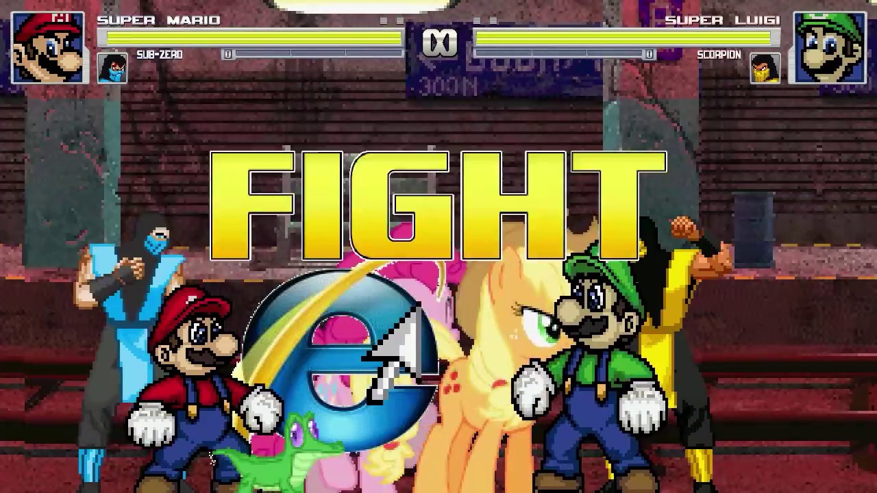 AN Mugen Request #1151: Mario, Sub-Zero, Cursor, Applejack VS Luigi ...