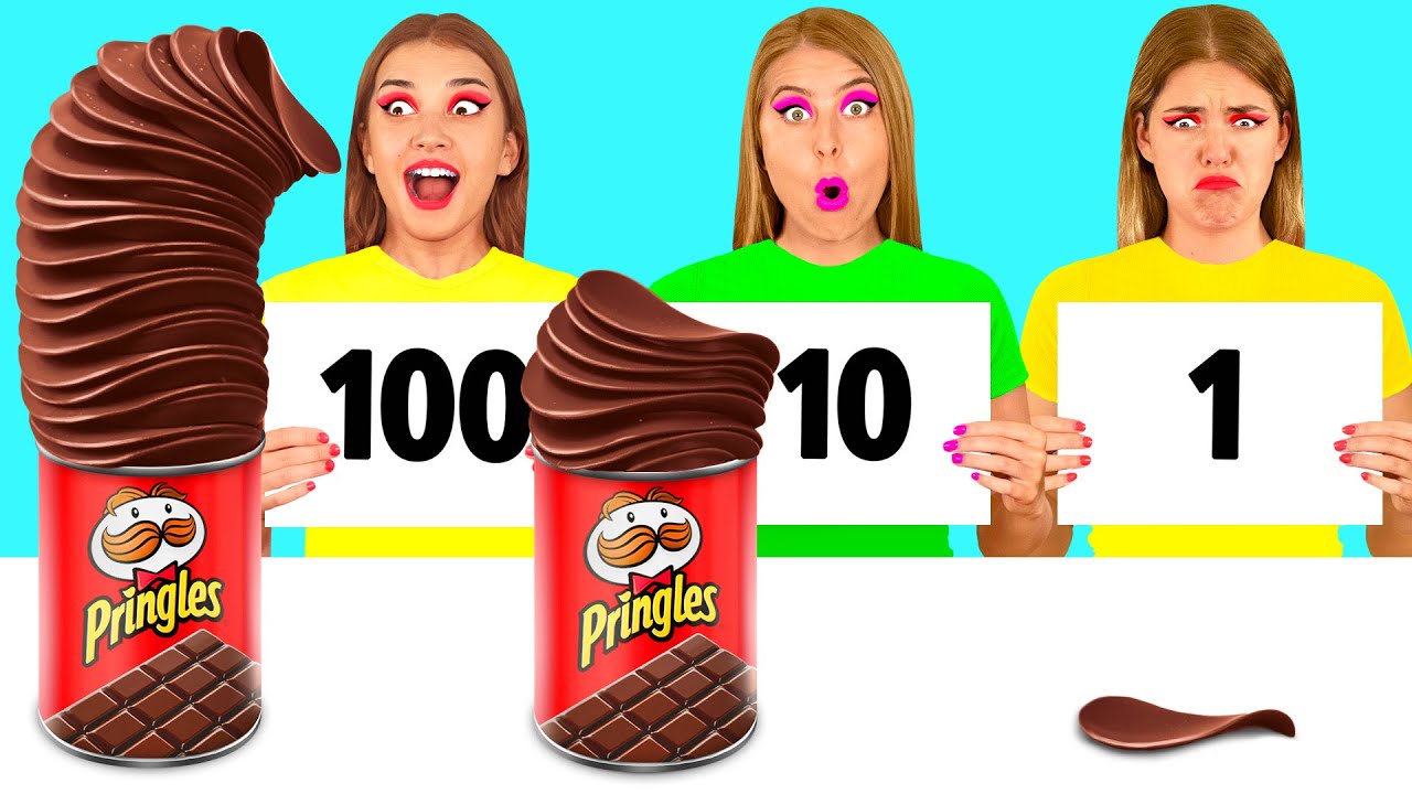 100 개의 음식 층 | 재미있는 상황 그리고 실패하다 BaRaDa Challenge - YouTube