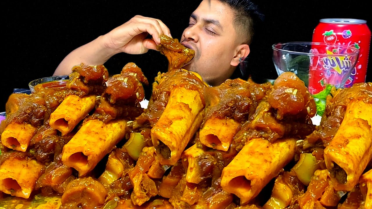 Mukbang eating challenge beef bone marrow whole Mukbang, asmr spicy ...