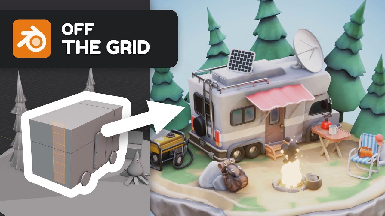 Off The Grid in Blender and Substance Painter - 3D Modeling Timelapse ...