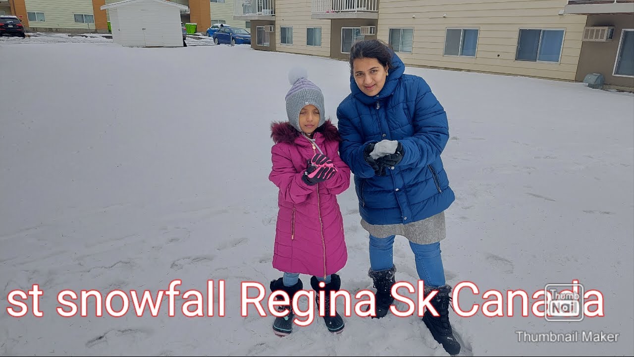 Our first experience and expression for snowfall in Regina.Sk Canada ...
