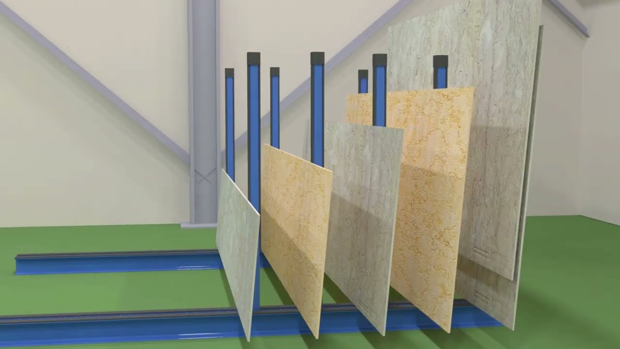 Application of Stone Slab Storage Racks System - YouTube