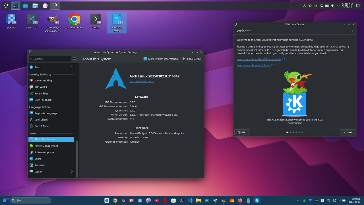 ARCH and KDE 6 - How to install KDE 6 via ARCH - X410 - Windows 11 - WSL - Linux - YouTube ...