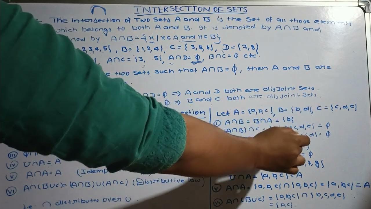 Set Theory (lecture -10) Intersection of sets, examples and their ...
