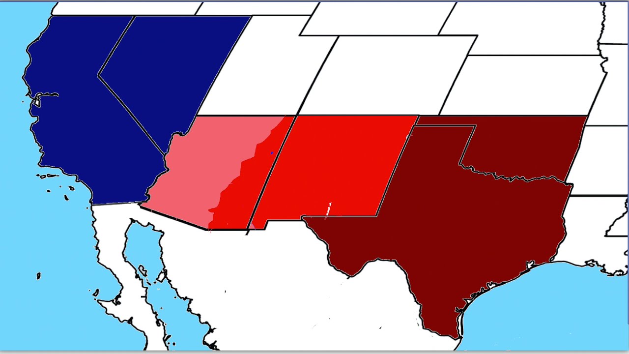 Texas vs California war simulation (with allies) - YouTube