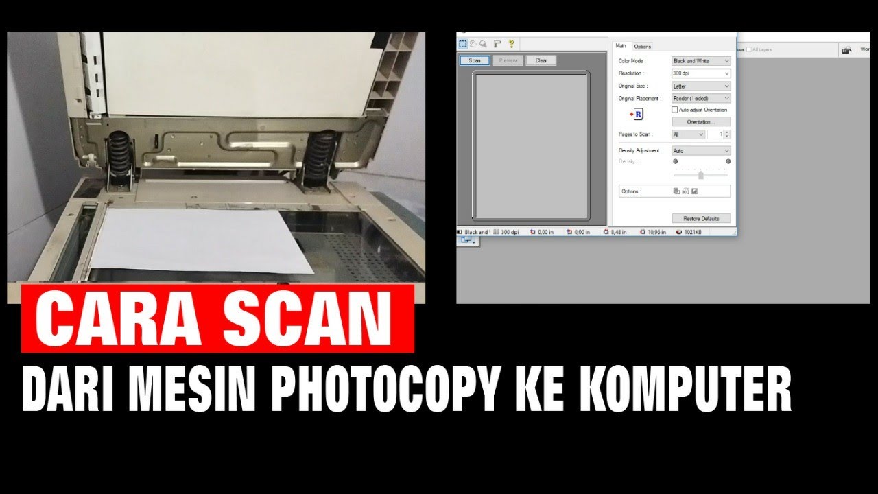 CARA SCAN DARI MESIN PHOTOCOPY KE KOMPUTER - YouTube