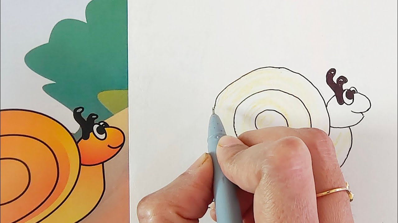 How to draw a Snail/ Easy Snail drawing step by step tutorial for ...