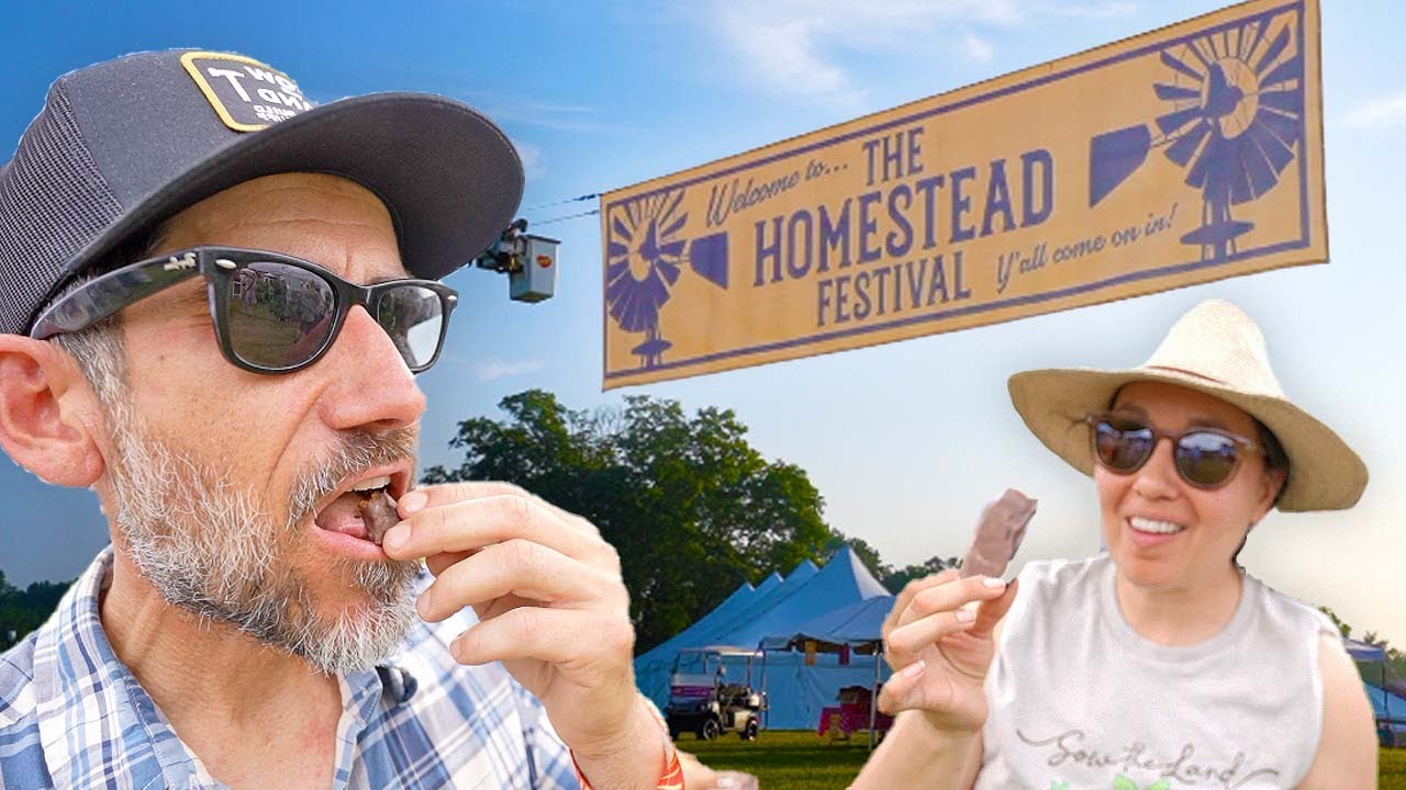 Eating Chocolate Covered Bacon at the Homestead Festival 2023 - YouTube