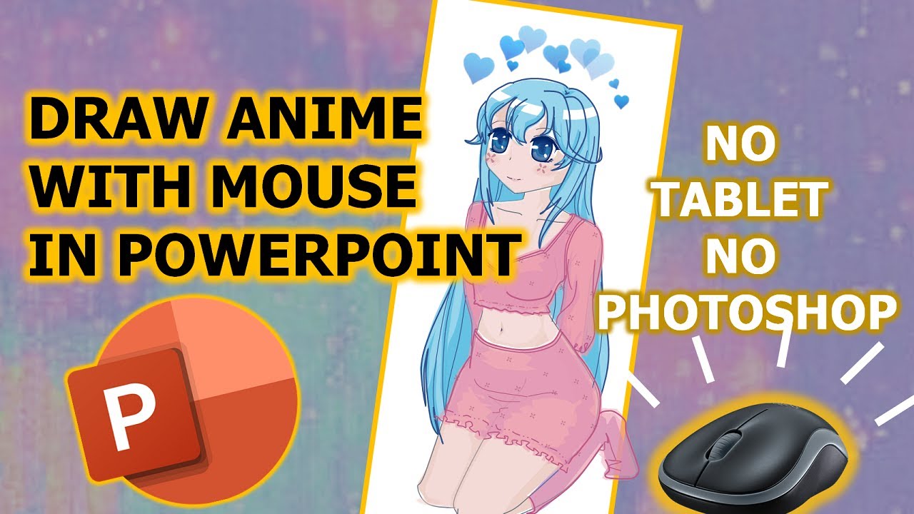 [Full Video] How you can draw anime with mouse in POWERPOINT!! ★ NO ...
