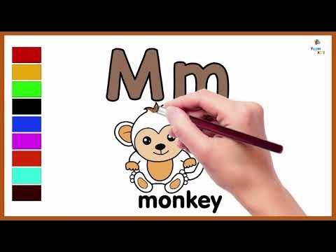 Learn Letter M | Draw and Color English Letter | Alphabet for Kids ...
