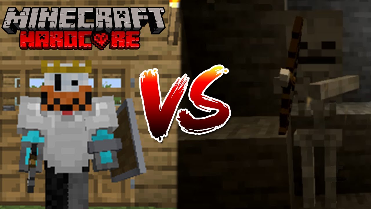 Minecraft HARDCORE?! (where i battle a skeleton to the death..) - YouTube