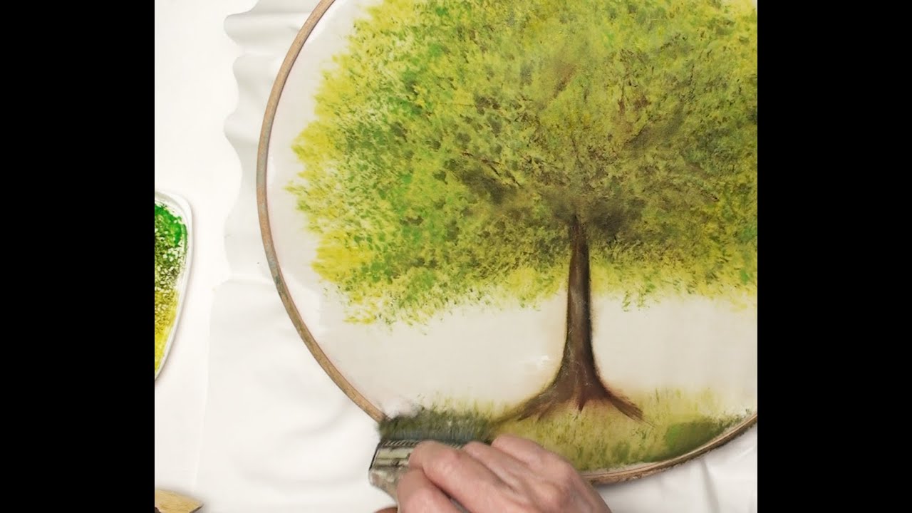 How to Paint Tree on Fabric - YouTube