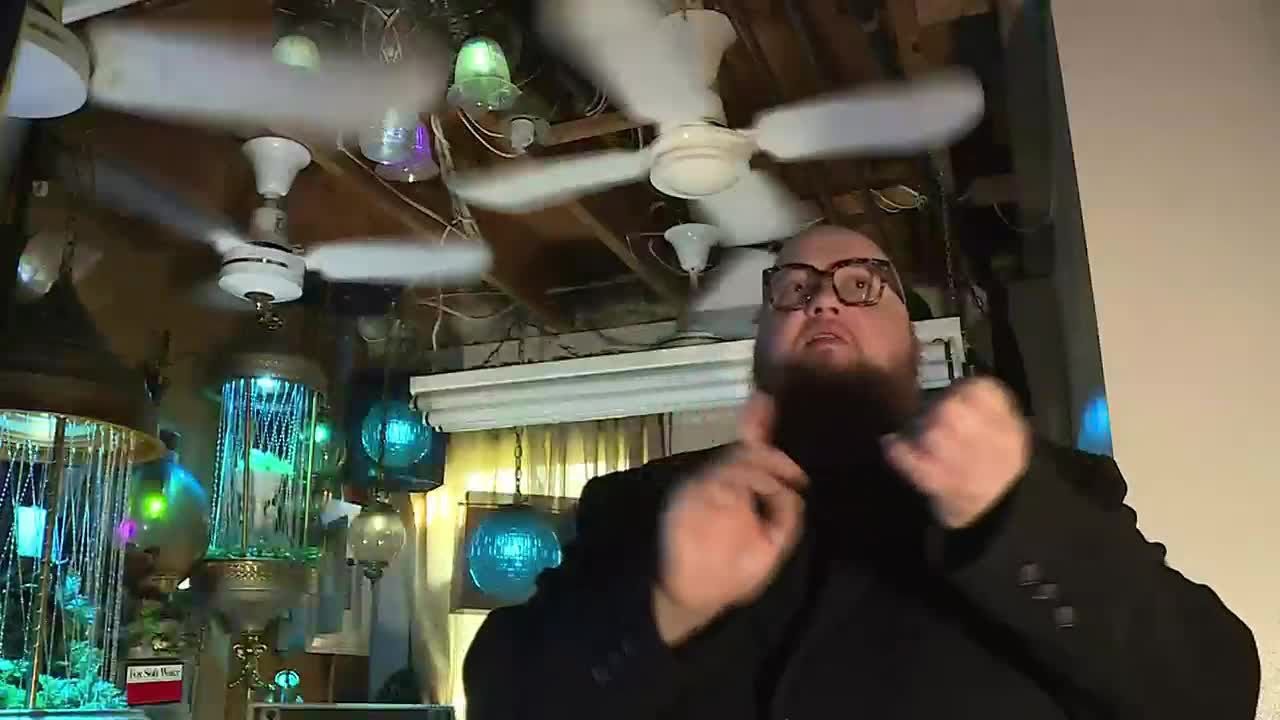 Madison man collects hundreds of vintage ceiling fans - YouTube