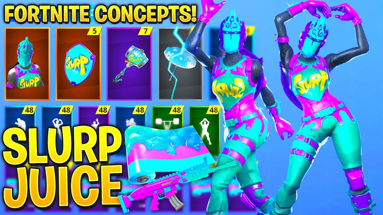 New Fortnite Slurp Knight Skin Showcased With Leaked Emotesdances Fortnite Custom