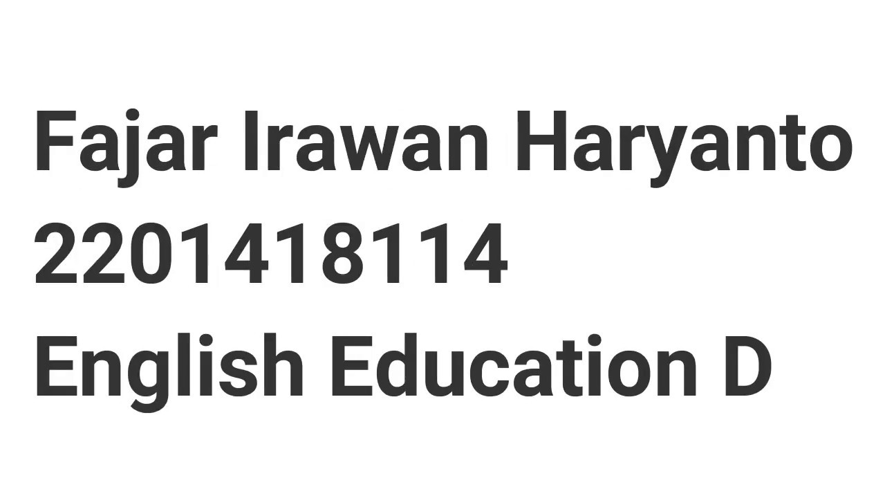 Fajar Irawan Haryanto 2201418114 Nasal and Affricate - YouTube