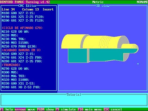 Curso CNC FANUC | Clase 25 Práctica 19 Ciclos de Desbaste G71 y Afinado ...