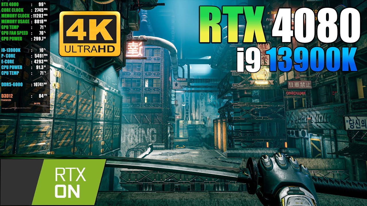 Ghostrunner : RTX 4080 + i9 13900K ( 4K Maximum Settings / Raytracing ...