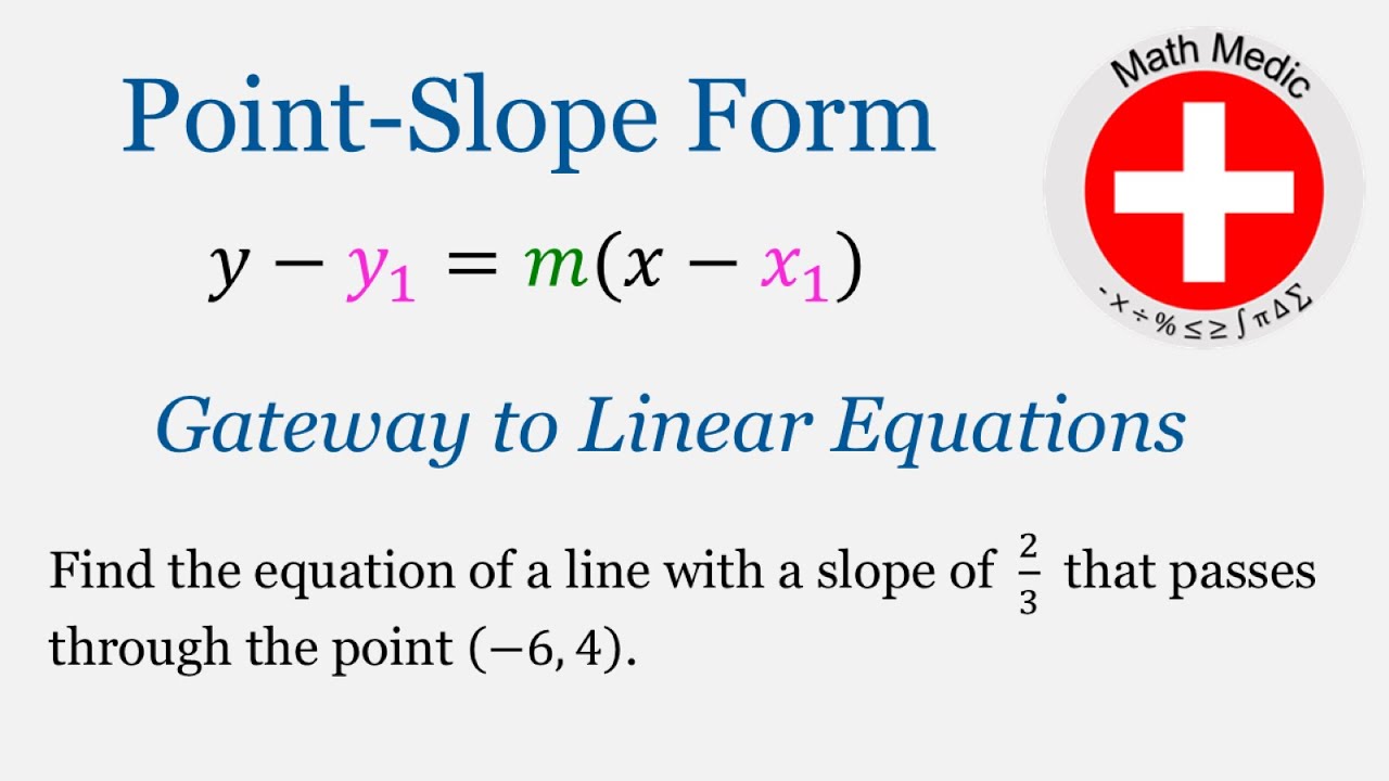 Writing equations in point-slope form (Algebra Unit 8: #12) - YouTube