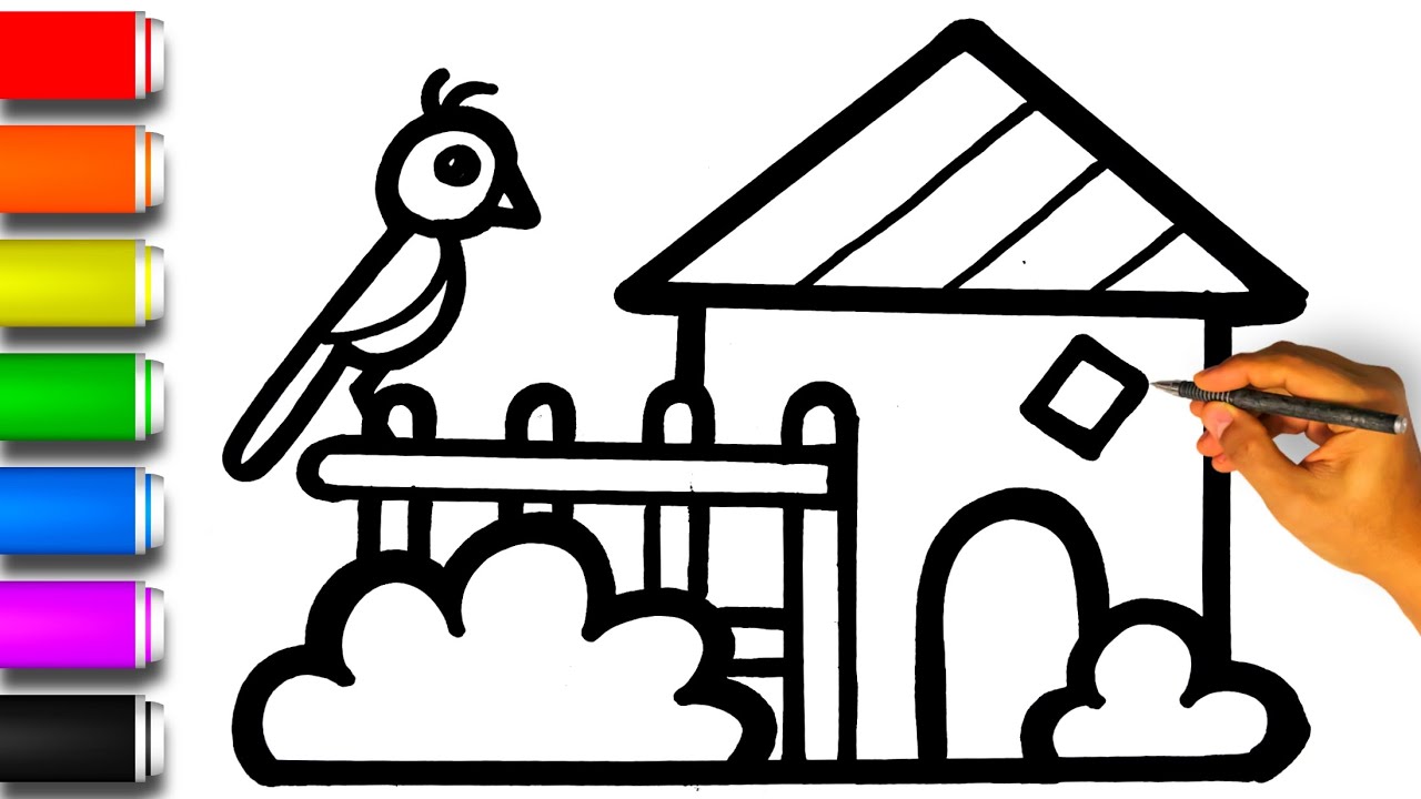 Mudah Untuk Menggambar RUMAH Untuk Anak | kelas menggambar | Simple ...
