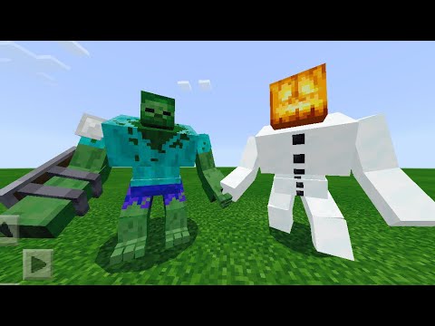 Mutant Zombie Vs. Mutant Snow Golem in Minecraft PE - YouTube