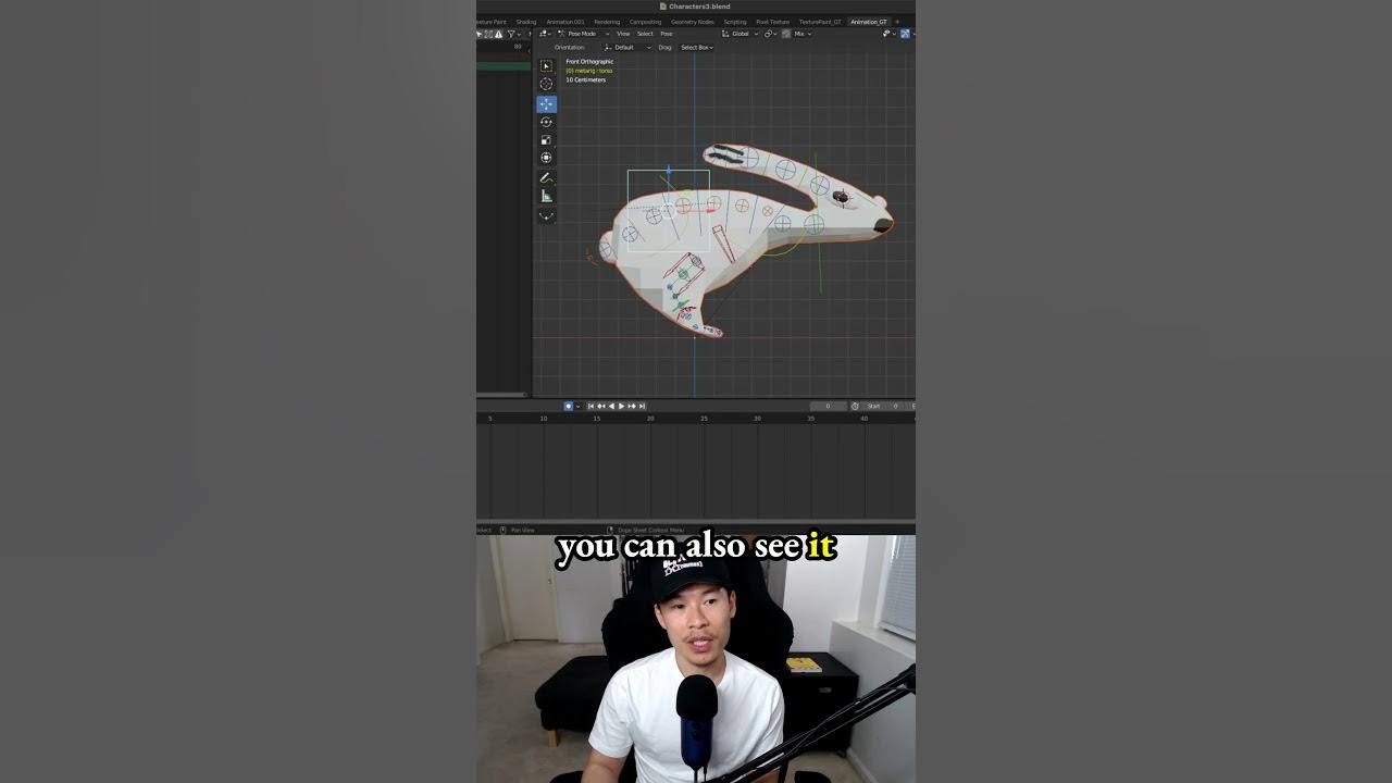 Creating Simple Idle Animation w/ Keyframes - making a 3d game character in Blender - 3.5 Raz ...