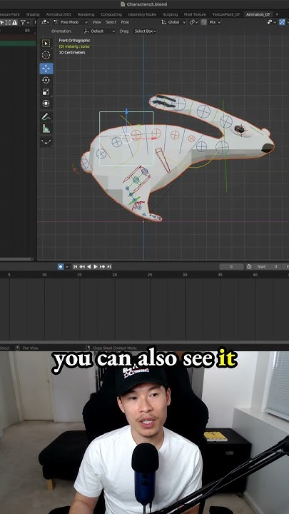 Creating Simple Idle Animation w/ Keyframes - making a 3d game character in Blender - 3.5 Raz ...