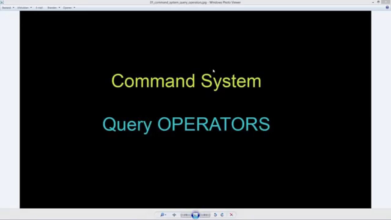 Command System : Query Operators. - YouTube