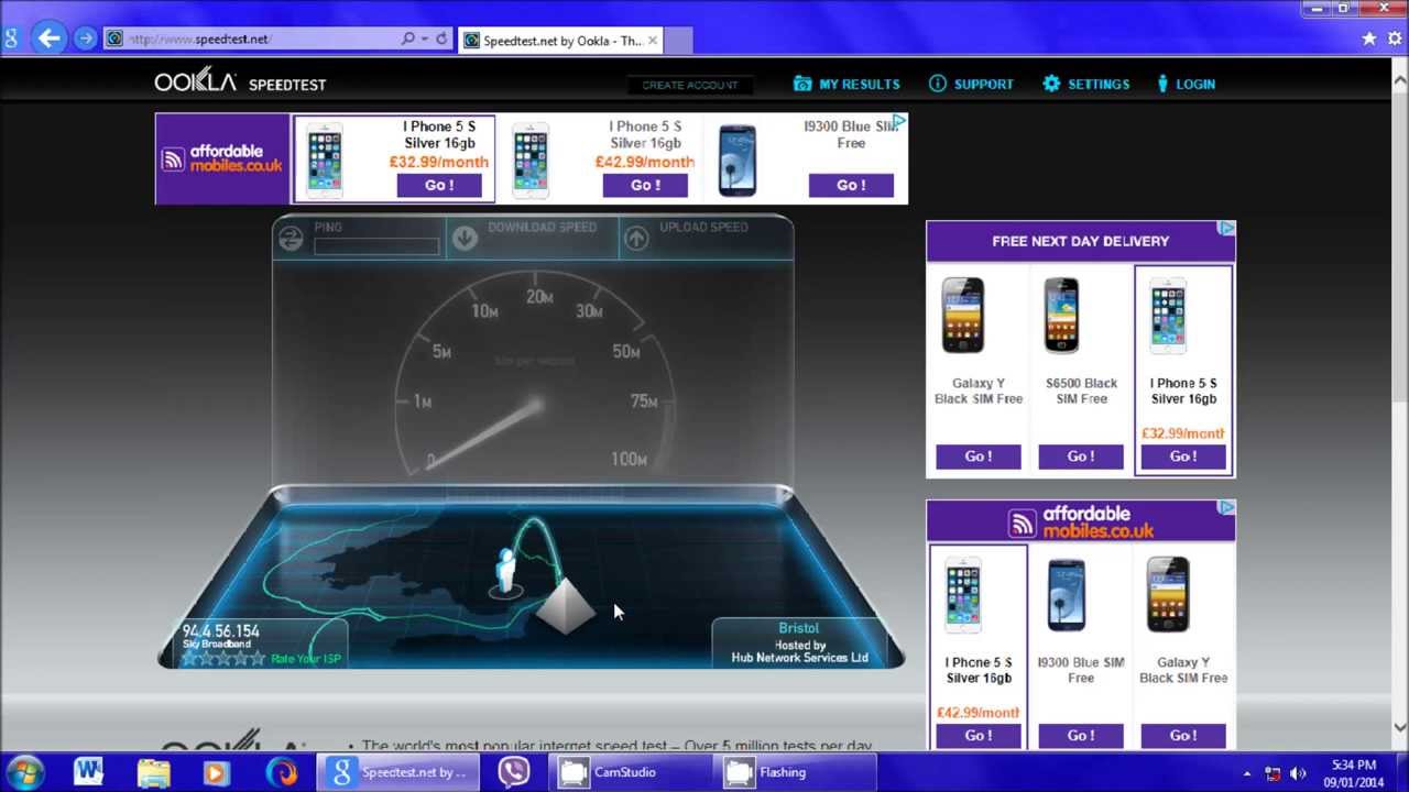 Sky hub speed test after complaining sky - YouTube