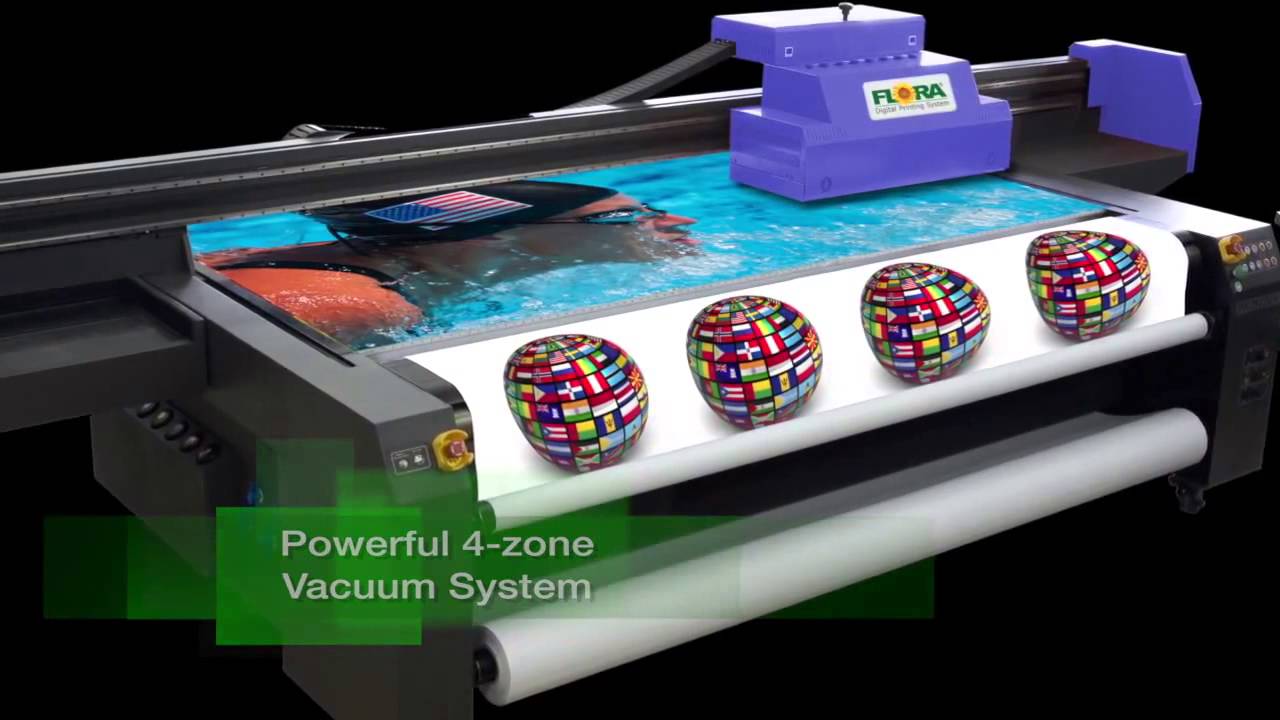 Imprimanta UV Flora PP-2512UV Turbo - YouTube