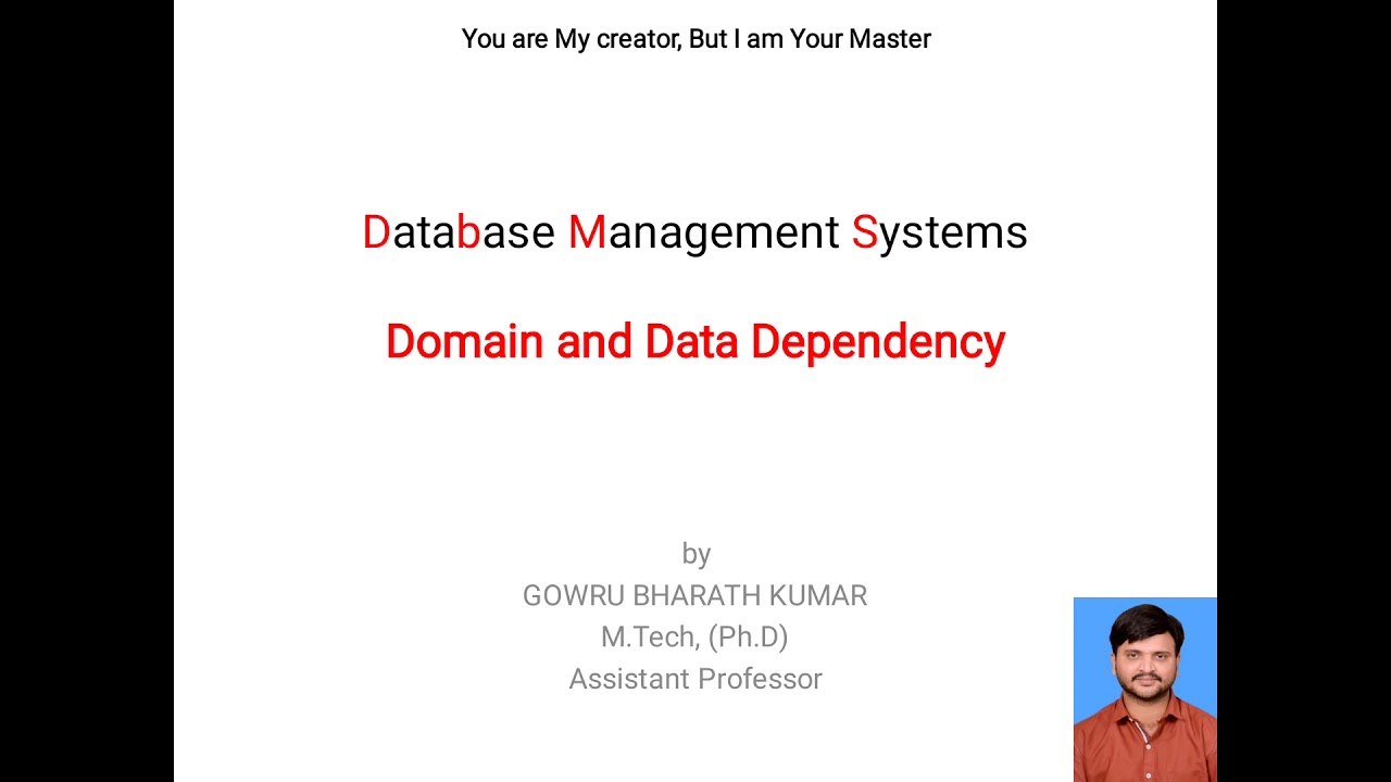 Domain And Data Dependency In Dbms - Youtube