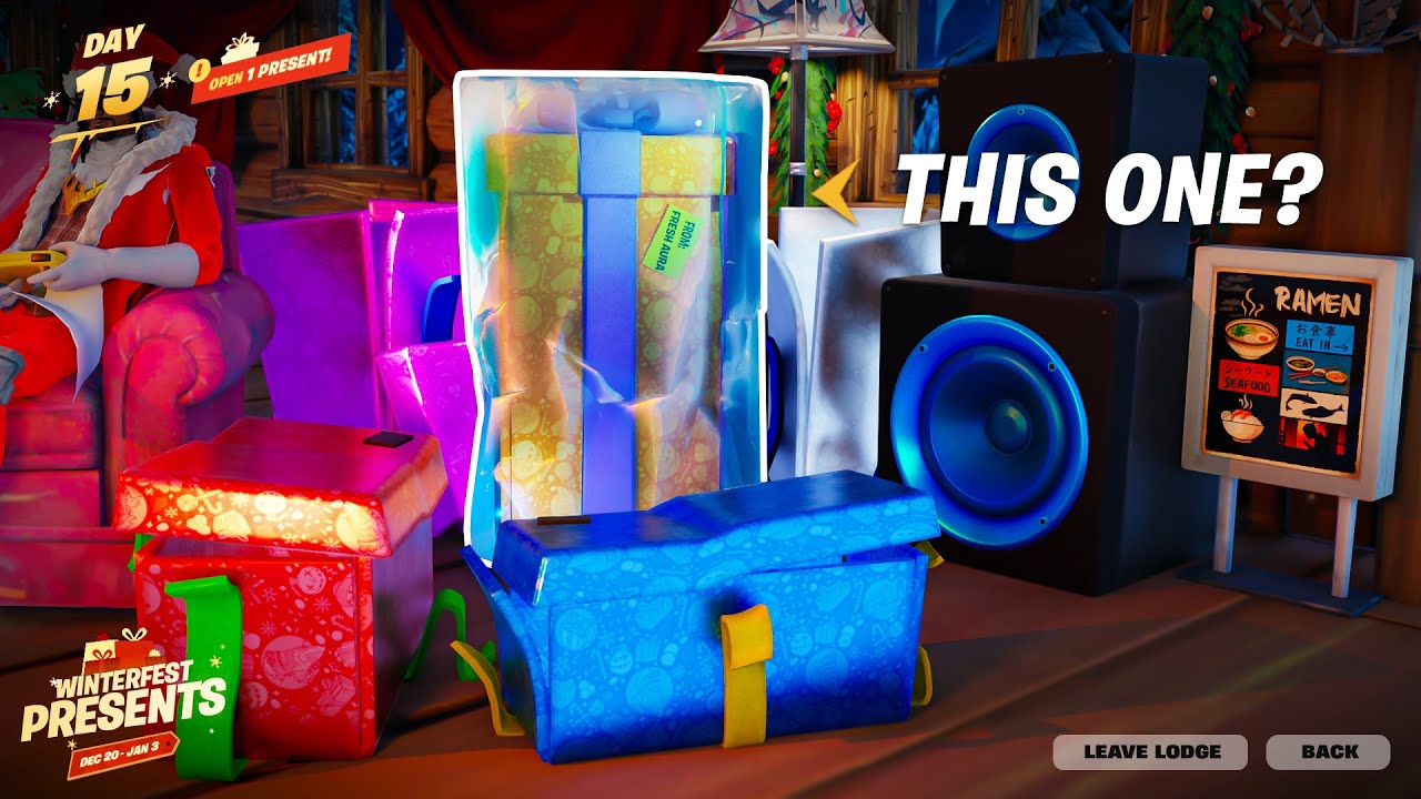 15th PRESENT OPENED in Fortnite Winterfest! - YouTube
