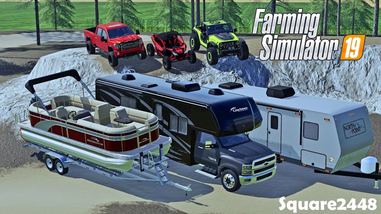 Camping & Boating At The Lake! | Multiplayer | Campers | Pontoon Boat ...