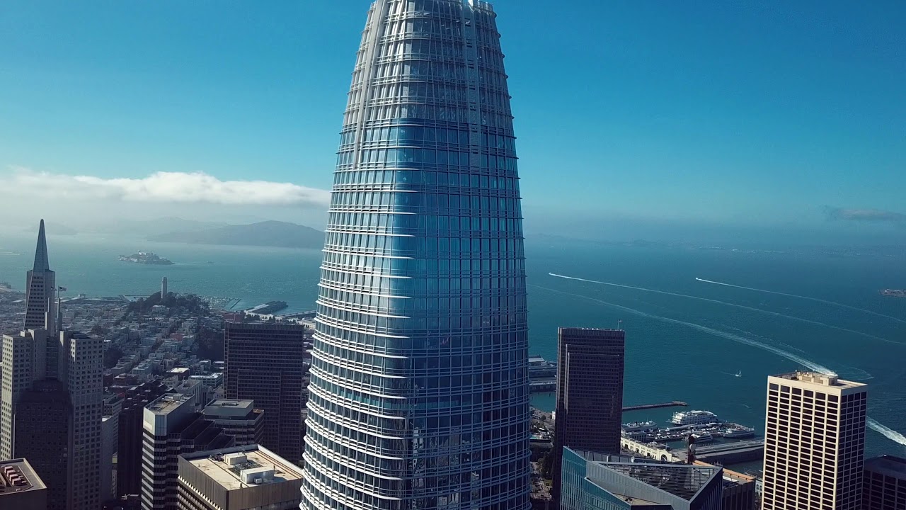 SALESFORCE TOWER: 4K Free Aerial Stock Footage - YouTube